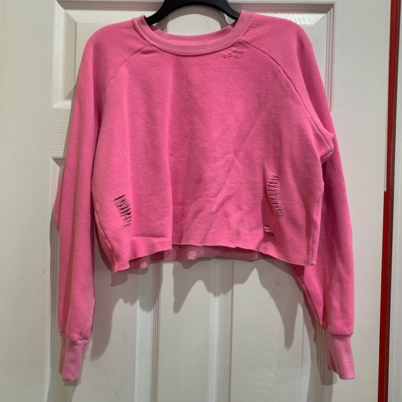 BDG | Tops | Neon Pink Distressed Crop Top | Poshmark